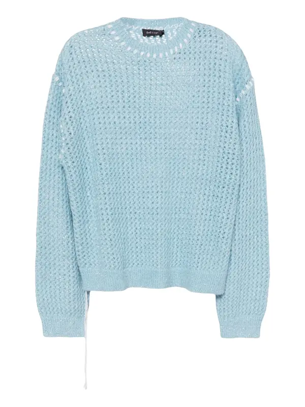 TOUT A COUP Open-knit Jumper - Blue