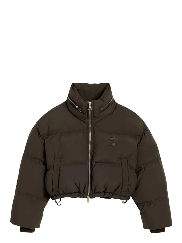 Ami Zipped Puffer Jacket - Brown