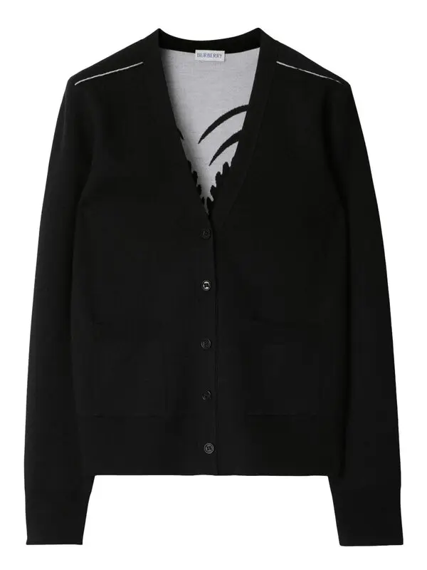 Burberry Equestrian Knight Motif Cardigan - Black