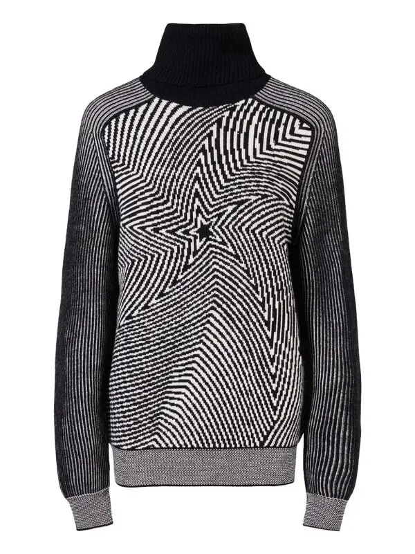 Perfect Moment Wavy Star Roll-neck Jumper - Black