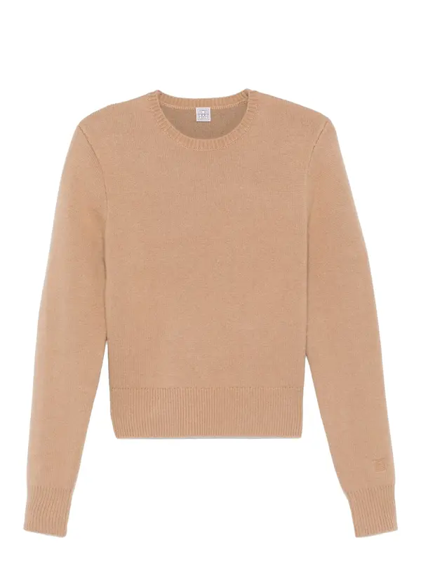 TOTEME Cropped Crew-neck Sweater - Brown
