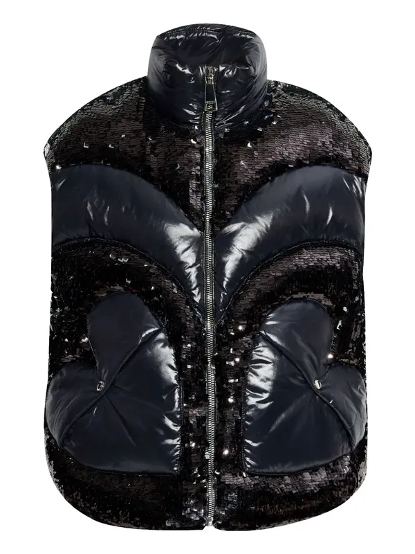 Khrisjoy Sequin-embellished Puffer Gilet - Black