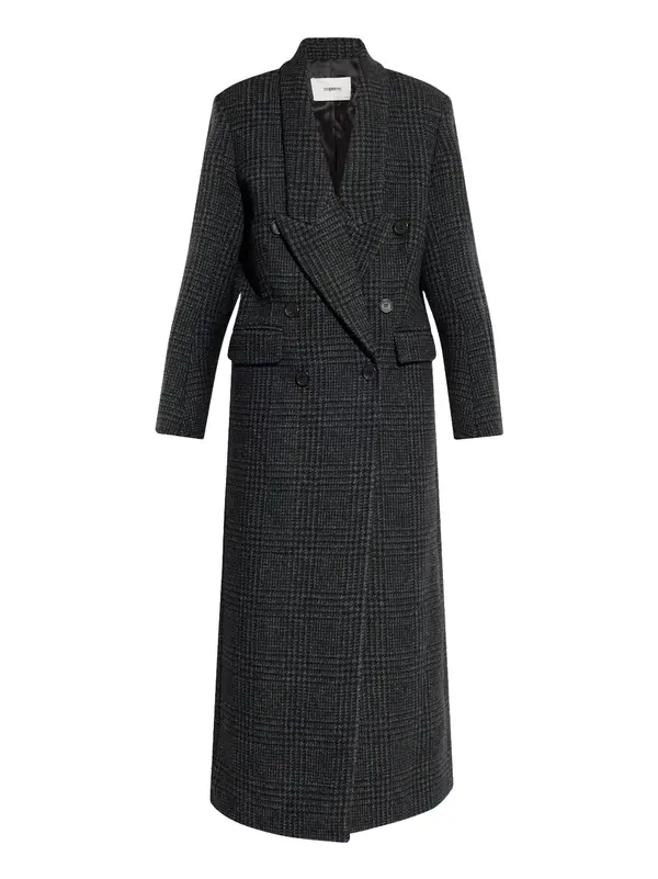 Coperni Check-pattern Coat - Black