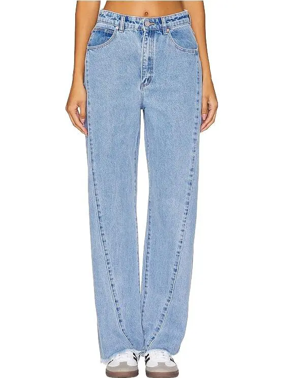 Abrand Denim Carrie Straight Leg Jeans - Denim-light