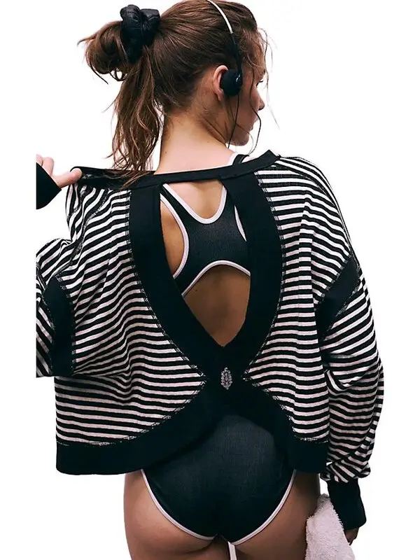 Free People My Time Textured Layer - Black White Combo