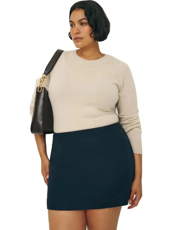 REFORMATION Buxton Mini Skirt - Blue