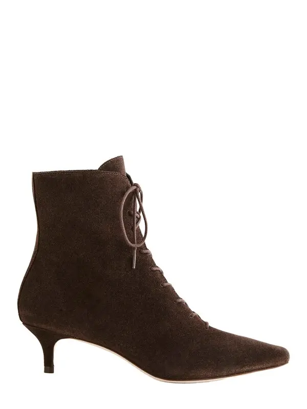 REFORMATION Kittie Lace Up Boot - Brown