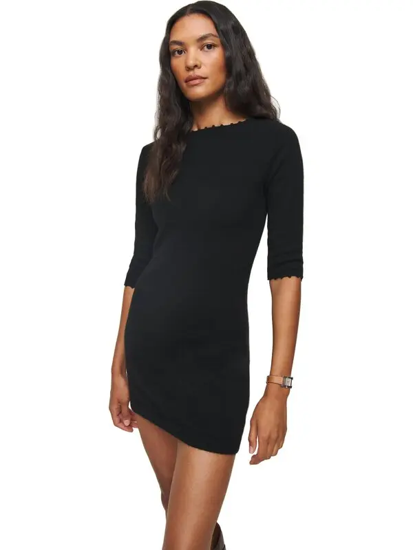 REFORMATION Baez Cashmere Mini Dress - Black