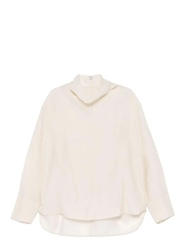 TOTEME Funnel-neck Organza Blouse - White