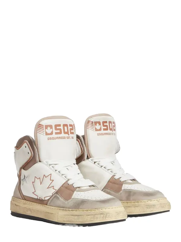 Dsquared2 Panelled High-top Sneakers - White