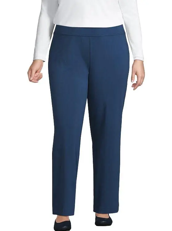 LANDS' END Starfish Mid Rise Straight Leg Pants - Evening Blue