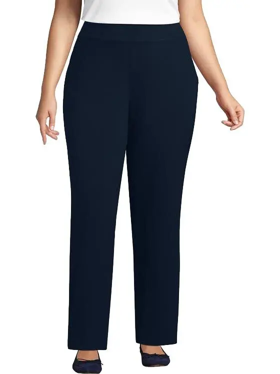 LANDS' END Starfish Mid Rise Straight Leg Knit Pants - Radiant Navy