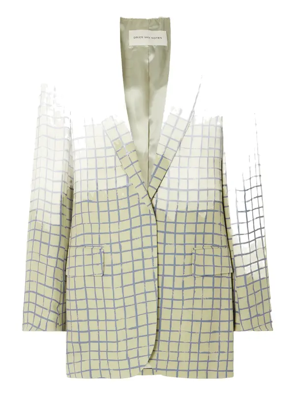 Dries Van Noten Checked Crepe Blazer - Brown