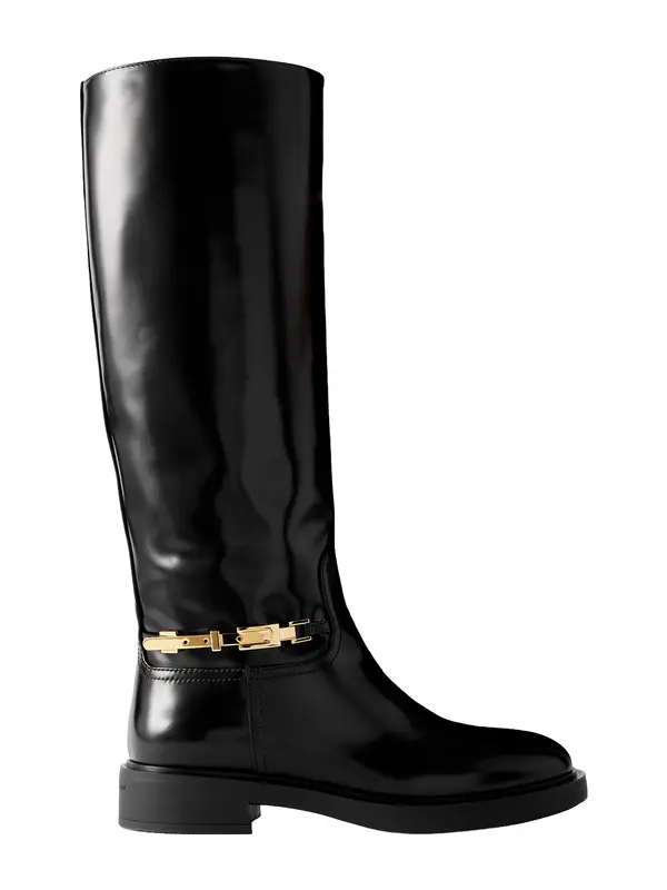 GIANVITO ROSSI Buckle-embellished Leather Boots - Black