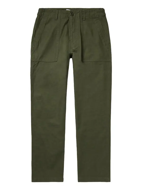 FRIZMWORKS Straight-leg Cotton Trousers - Green