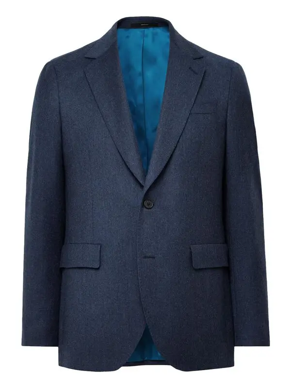 Paul Smith Wool And Cashmere-blend Flannel Suit Jacket - Blue