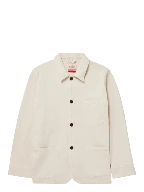 Portuguese Flannel Labura Stretch-cotton Twill Overshirt - Neutrals