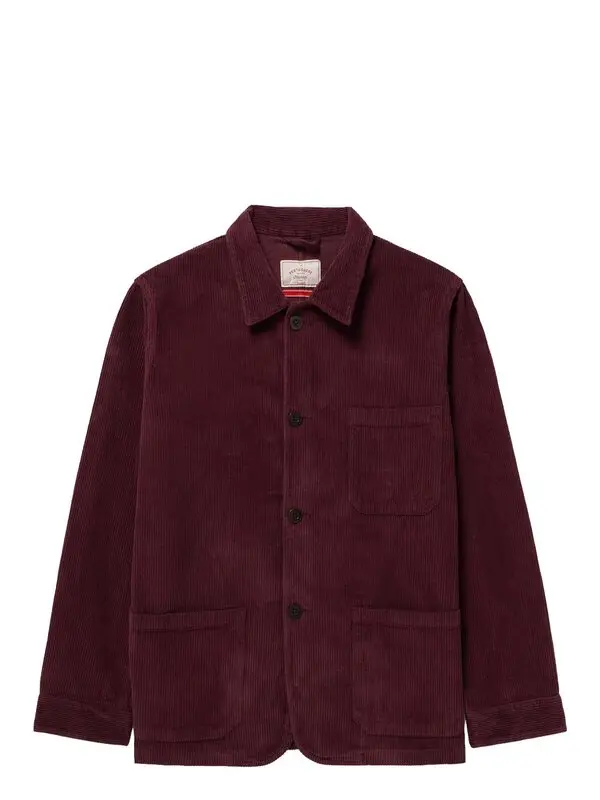 Portuguese Flannel Labura Cotton-corduroy Overshirt - Red