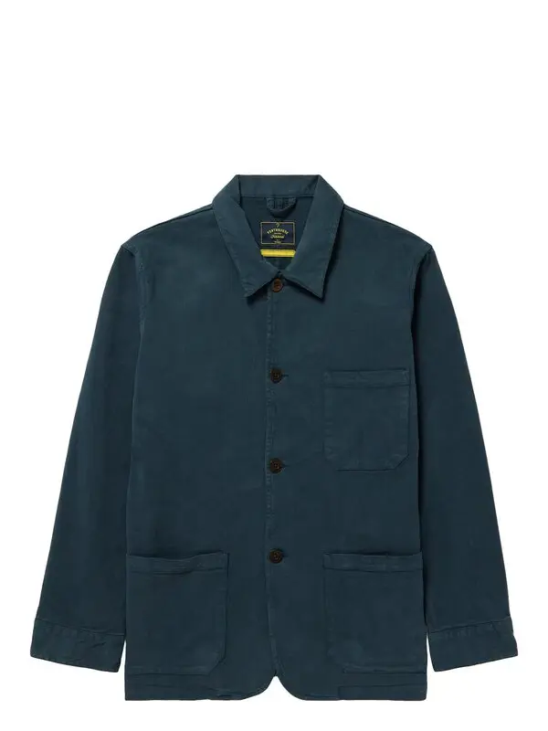 Portuguese Flannel Labura Stretch-cotton Twill Overshirt - Blue