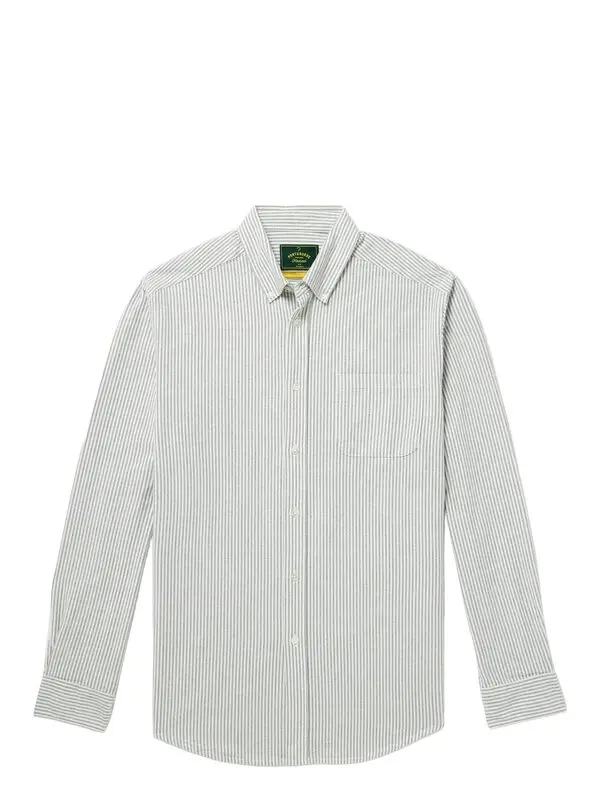 Portuguese Flannel Button-down Collar Brushed-cotton Oxford Shirt - Green