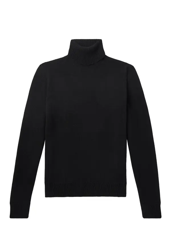 Ralph Lauren Ribbed Cashmere Rollneck Sweater - Black