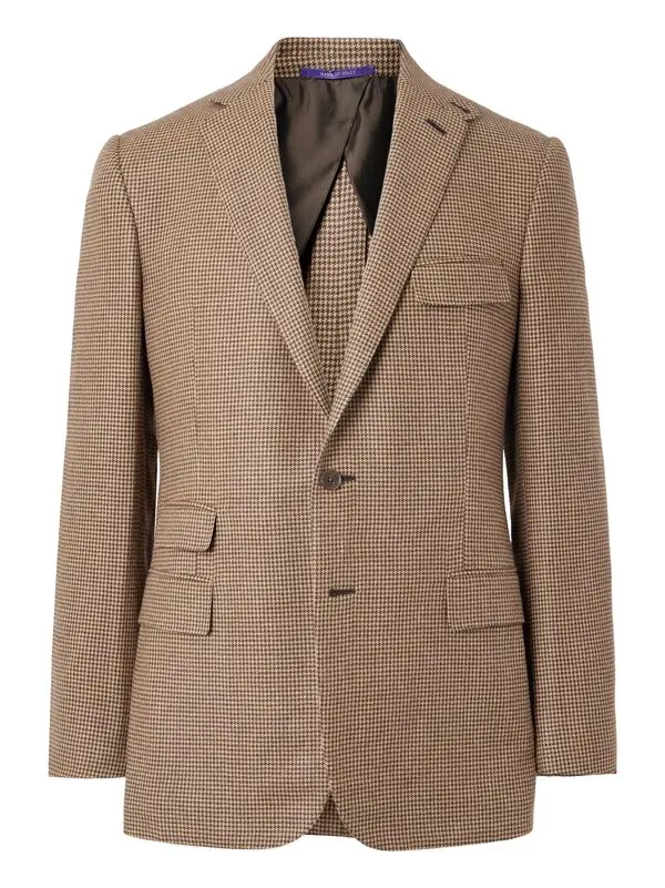 Ralph Lauren Slim-fit Puppytooth Blazer - Brown