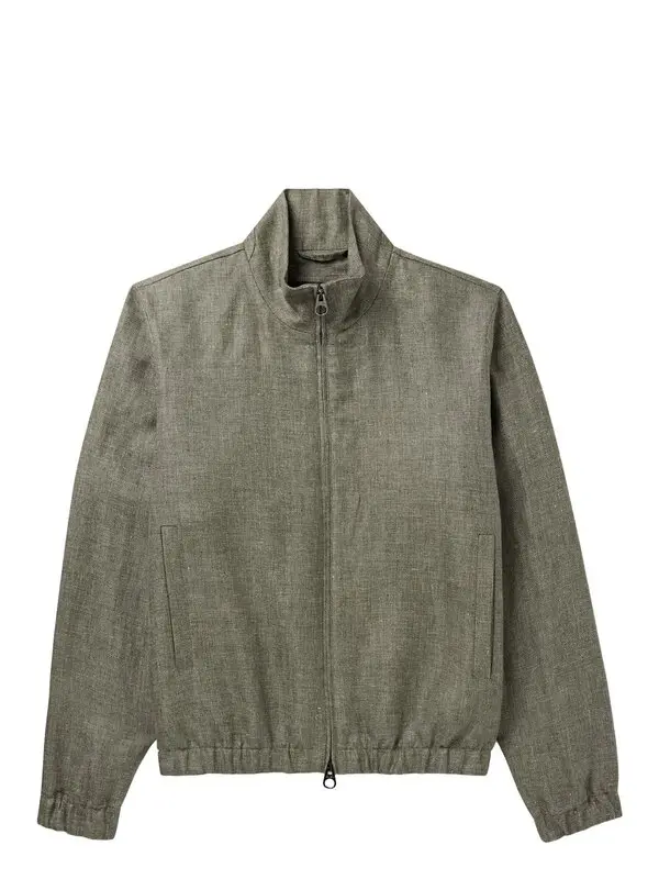Loro Piana Linen Bomber Jacket - Green