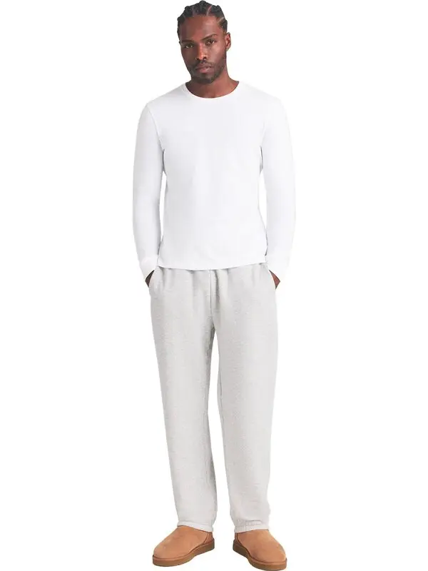 SKIMS Classic Long Sleeve T Shirt | Blue | | Cotton - Chalk