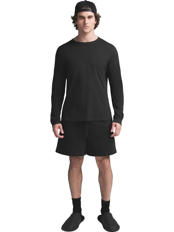SKIMS Classic Long Sleeve T Shirt | Blue | Large | Cotton - Onyx