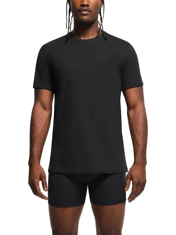 SKIMS Lightweight T Shirt 3 Pack | White | | Basics - Obsidian