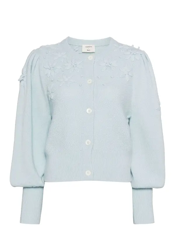 ONEFIFTEEN Floral-embroidered Cardigan - Blue
