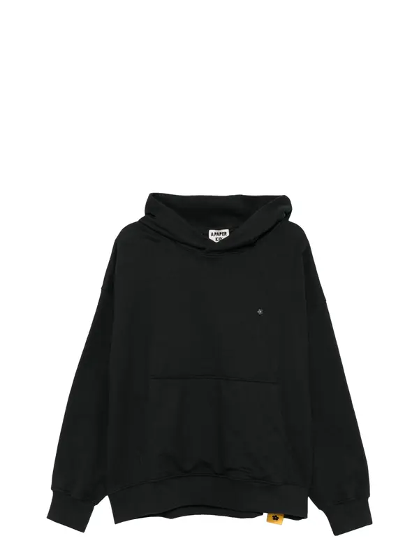A PAPER KID Cotton Hoodie - Black
