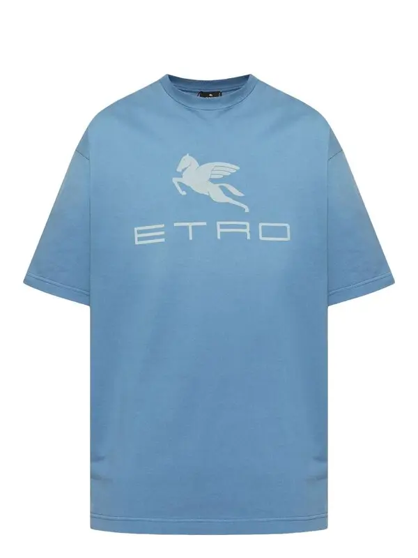 Etro Logo-print T-shirt - Blue