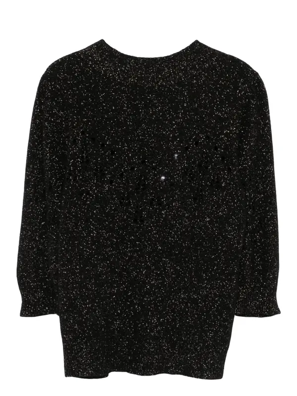 TWINSET Lurex Knit Top - Black
