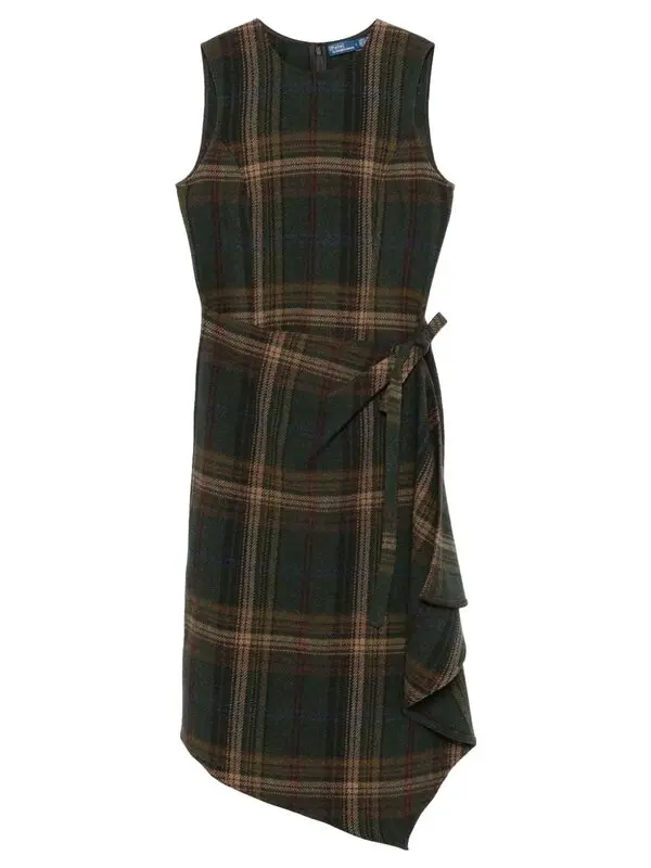 Polo Ralph Lauren Plaid-check Midi Dress - Green