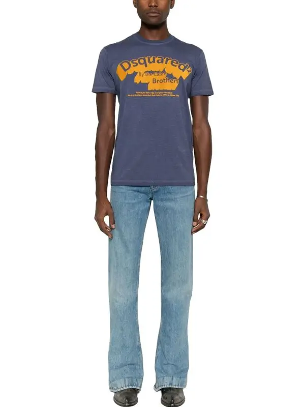 Dsquared2 Flocked Logo T-shirt - Blue
