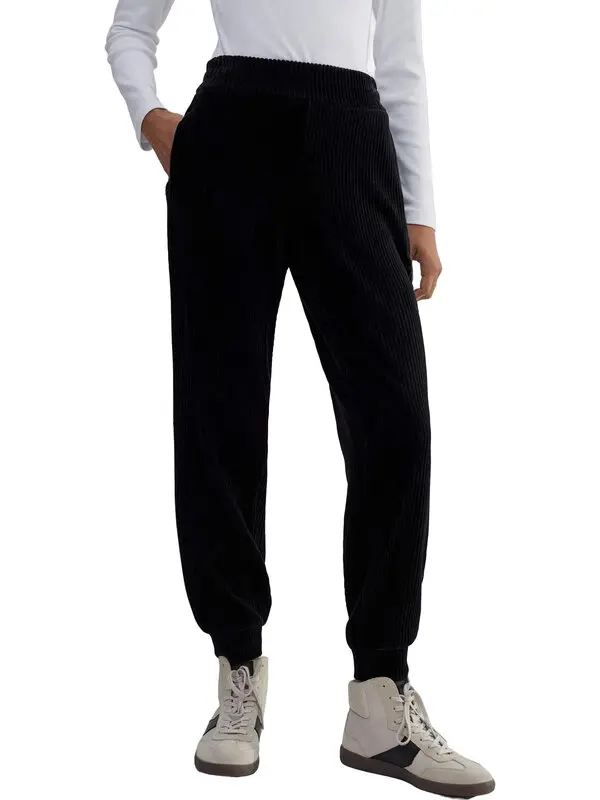 ME+EM Fluid Cord Velour Jogger - Black