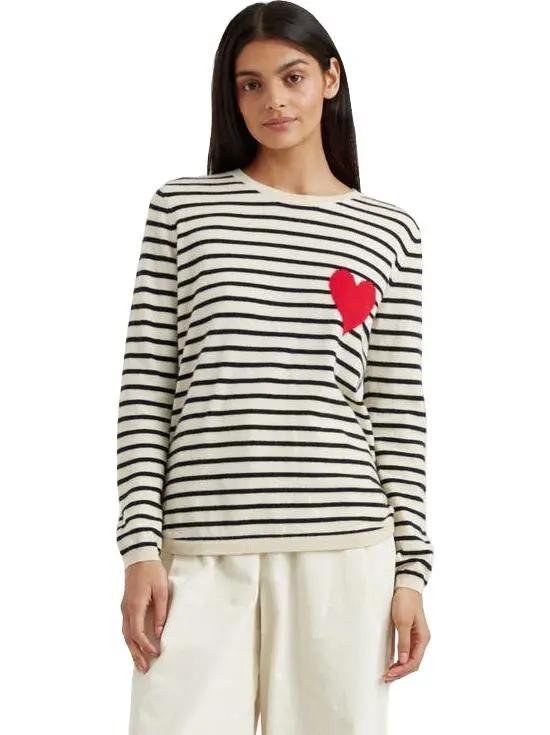 Chinti & Parker Breton Heart Wool & Cashmere Sweater - Cream