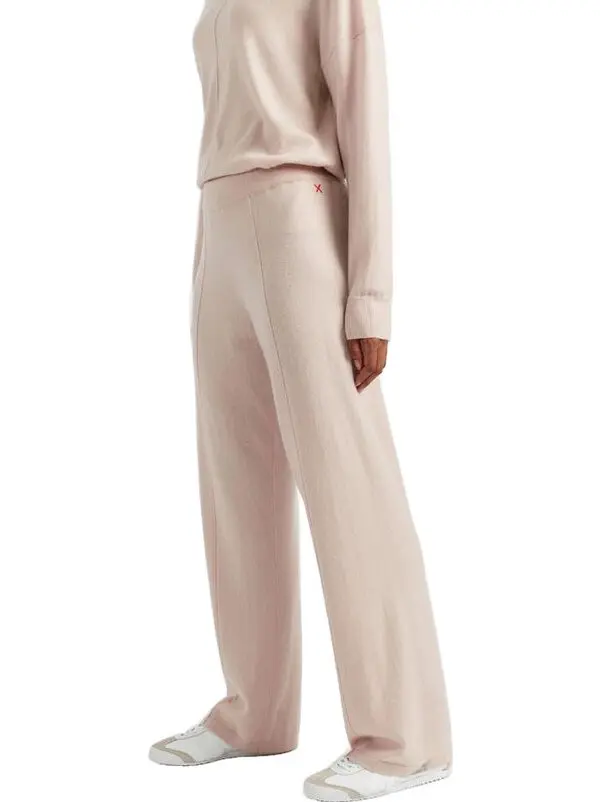 Chinti & Parker Wool Cashmere Wide Leg Track Pants - Bone