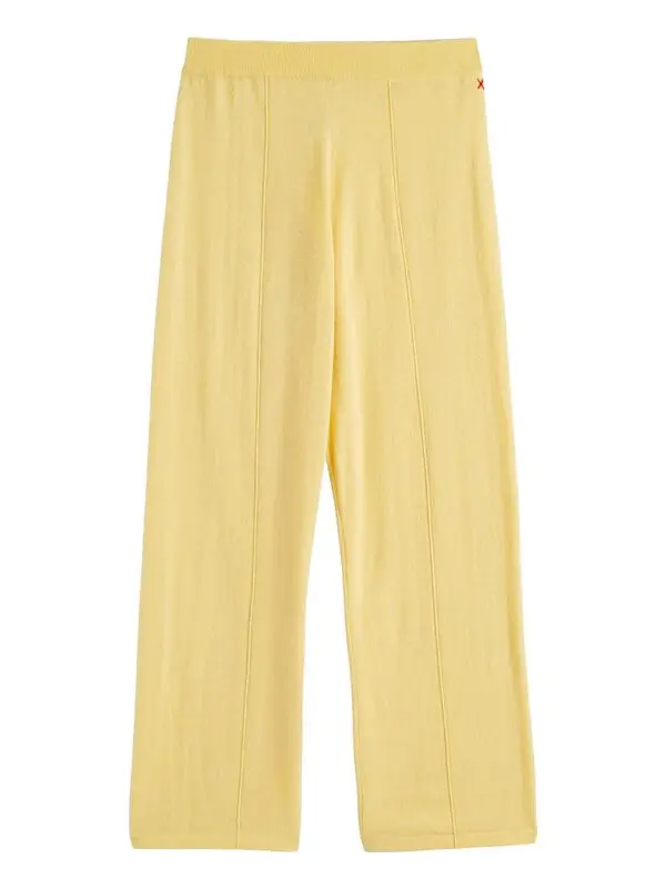 Chinti & Parker Wool Cashmere Wide Leg Track Pants - Soft Yellow