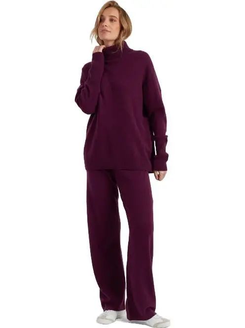 Chinti & Parker Pure Cashmere Roll Neck Sweater - Mulberry