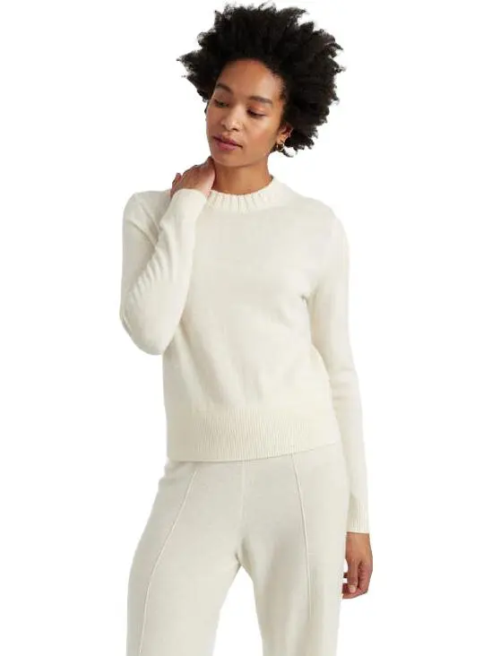Chinti & Parker Wool & Cashmere Cropped Sporty Sweater - Cream