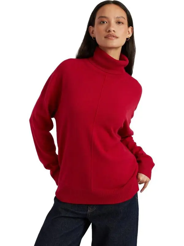 Chinti & Parker Relaxed Roll Neck Wool And Cashmere Sweater - Crimson