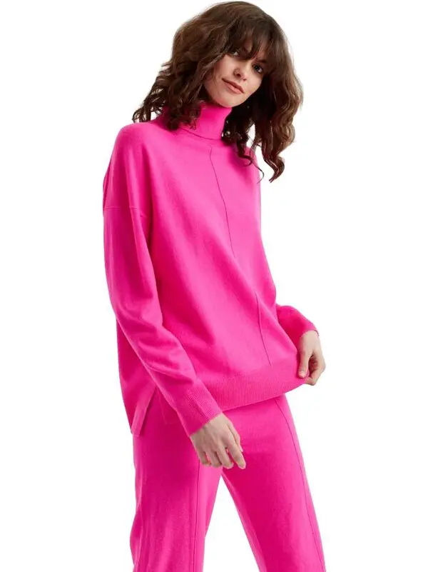 Chinti & Parker Relaxed Roll Neck Wool And Cashmere Sweater - Pink