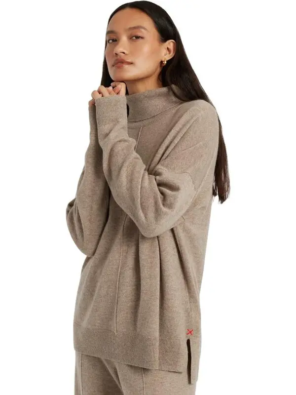 Chinti & Parker Relaxed Roll Neck Wool And Cashmere Sweater - Warm Oatmeal