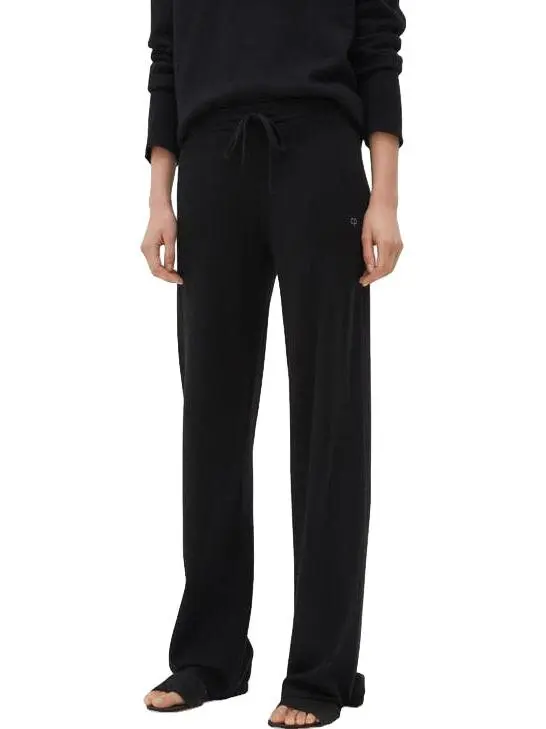 Chinti & Parker Pure Cashmere Wide Leg Pants - Black