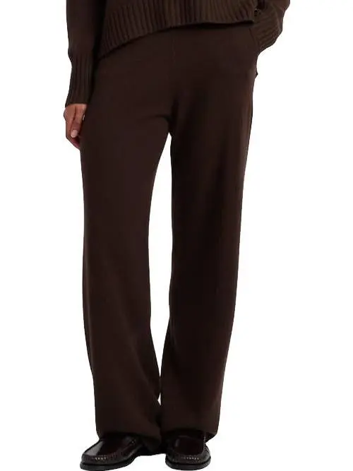 Chinti & Parker Pure Cashmere Wide Leg Pants - Chocolate