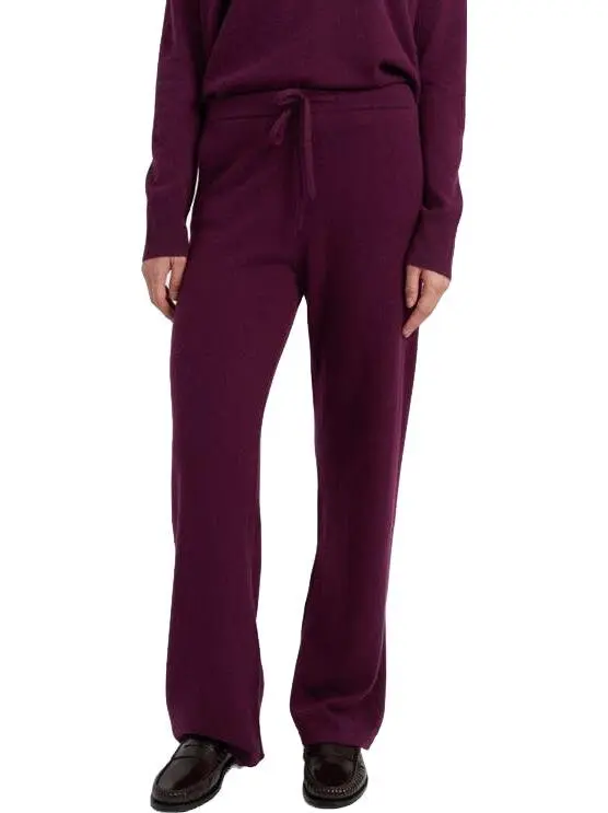 Chinti & Parker Pure Cashmere Wide Leg Pants - Mulberry