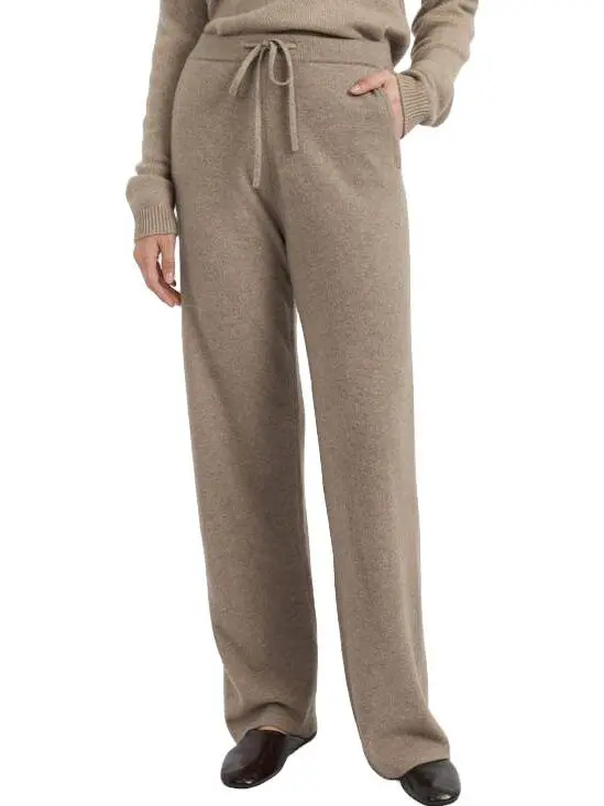 Chinti & Parker Pure Cashmere Wide Leg Pants - Warm Oatmeal