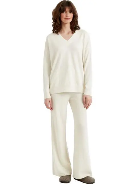 Chinti & Parker Relaxed V-neck Cashmere Sweater - Cream